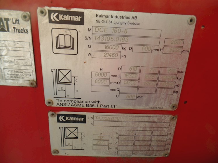 2007 Kalmar DCE 160-6 for sale $64,950 | Machinery Marketplace | 4E36F13D